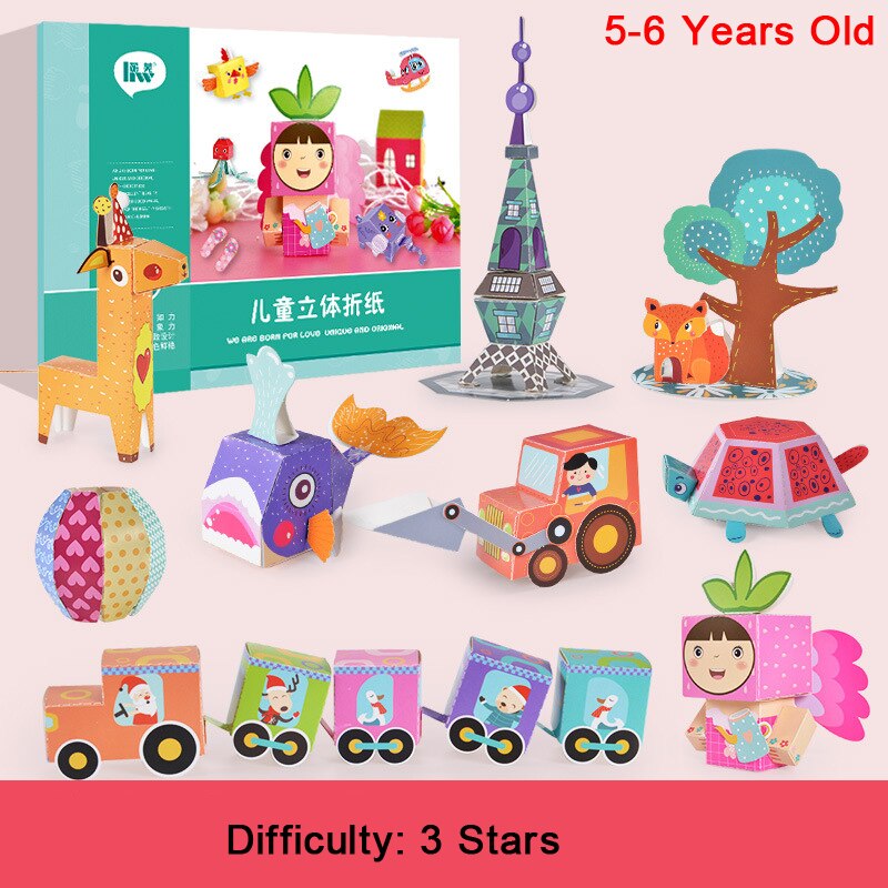 Kids 3D Handmade Toys Paper-Cut Books Scissors Ori... – Grandado