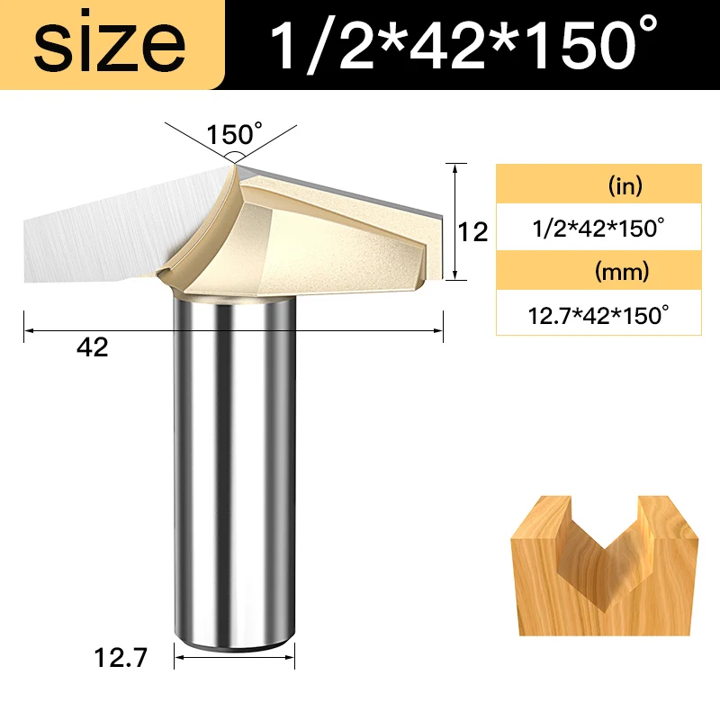 Tideway V Groove Router Bit 120 150 Degree Double ... – Vicedeal