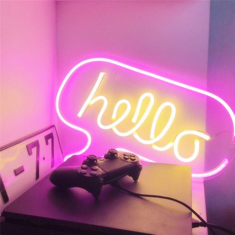 Neon Light Sign Hello Vorm Transparant Acryl Neon ... – Grandado