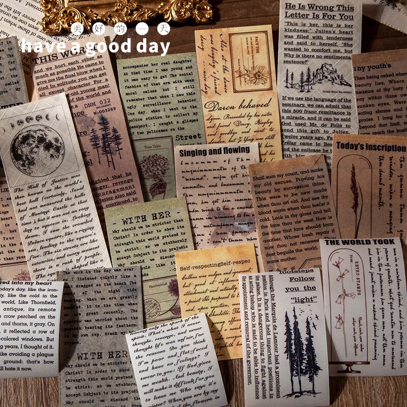 Vintage Plant Geïllustreerd Journal Washi Tape Zwa... – Grandado