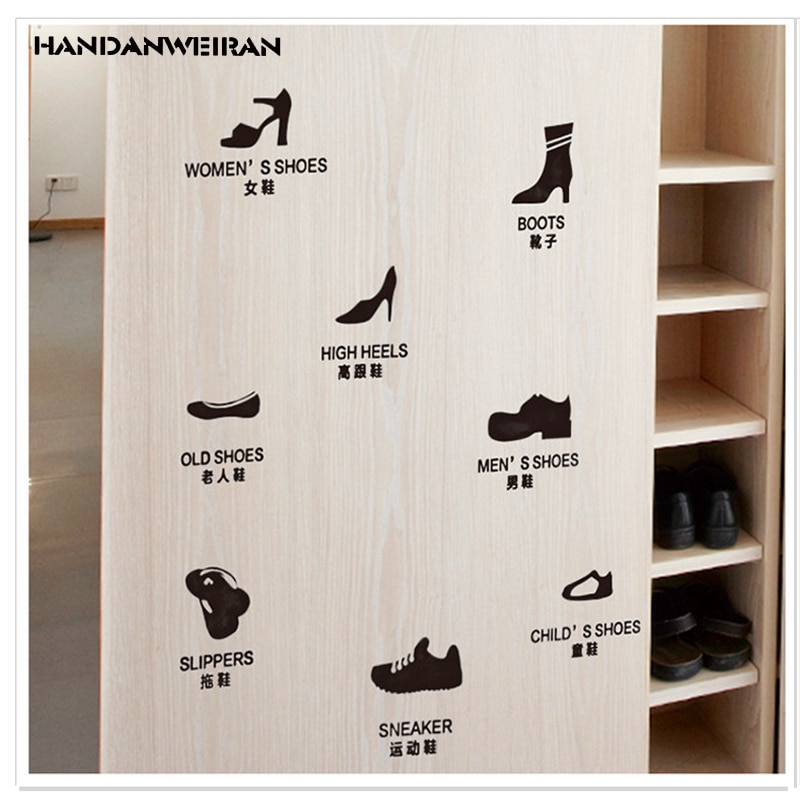 Removable shoe sticker living room bedroom wall st... – Vicedeal