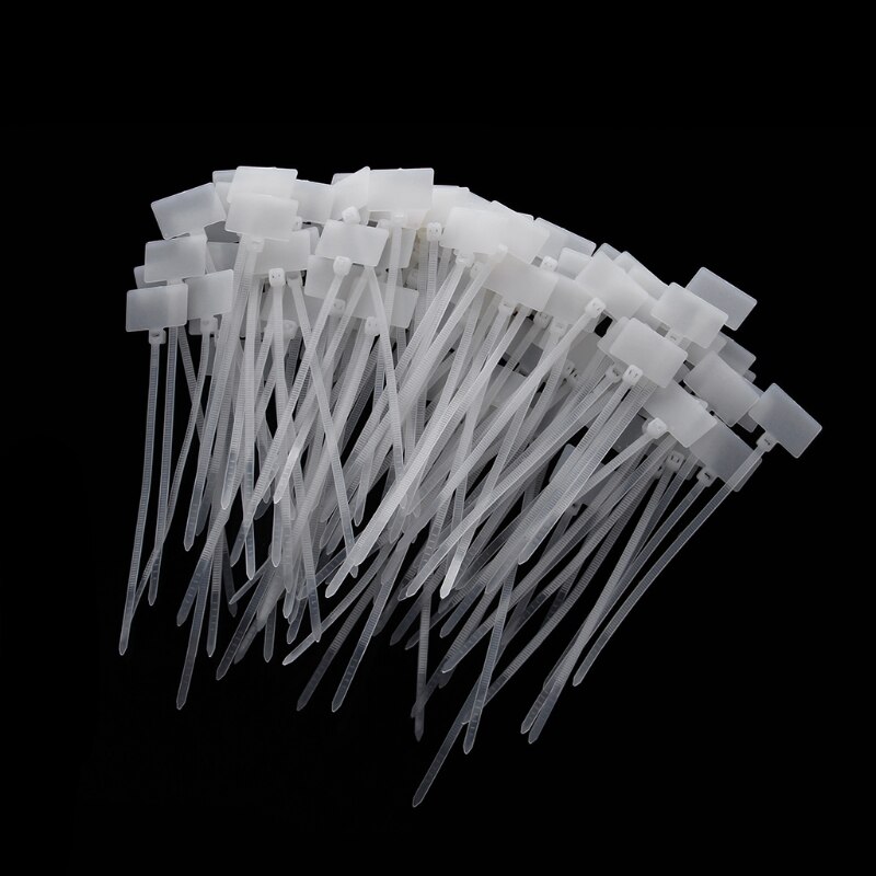 100 stk hvitt plast nylon merkelapper etikett klis... – Grandado