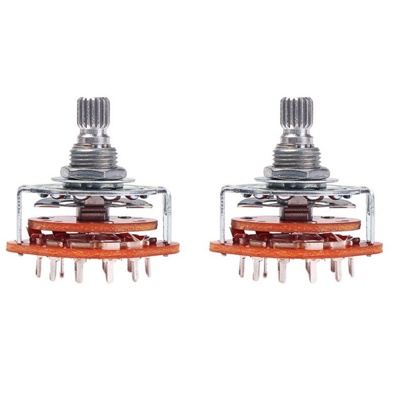 2Pcs 3P4T 3 Pole 4 Position 6mm Knurled Shaft Rota... – Vicedeal