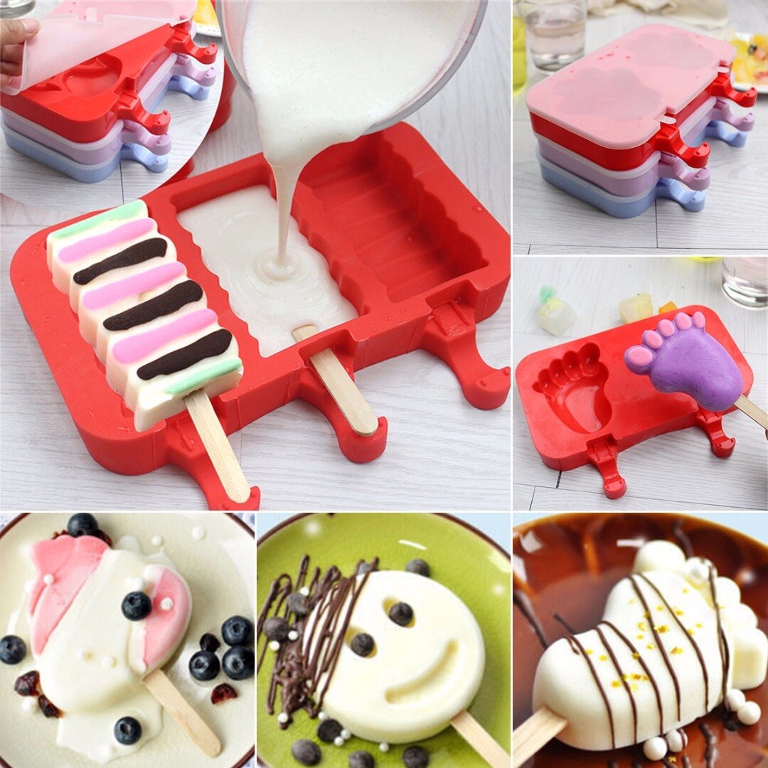 Ice Cream Mould Frozen Pan Ice Pop Mold Tray W/ 20... – Grandado