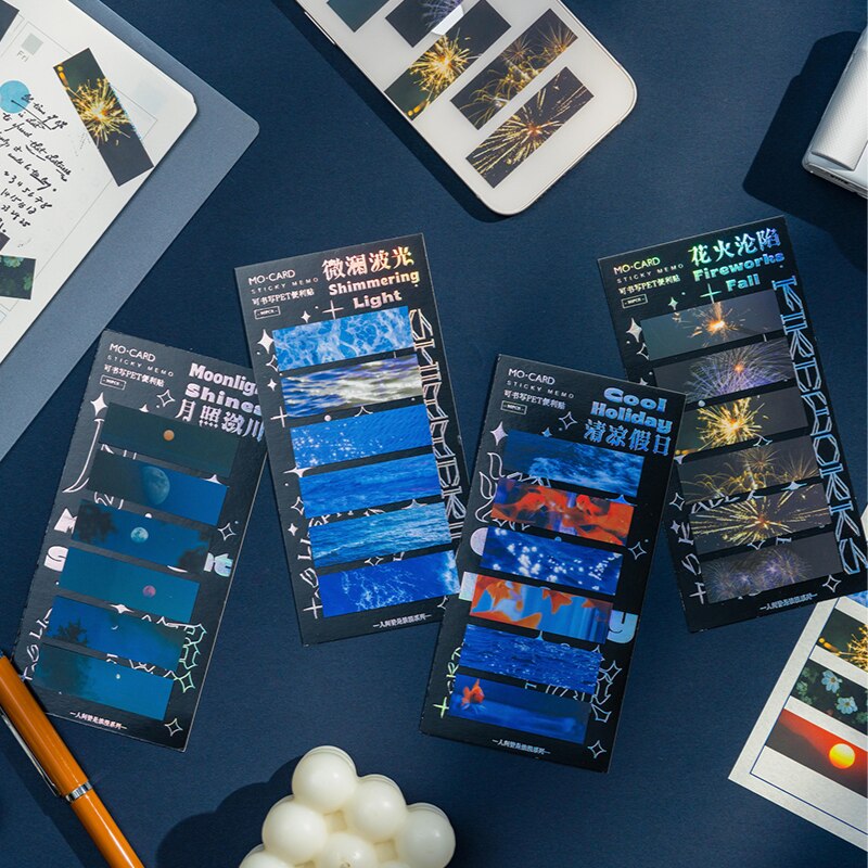 Ins Aesthetic Writable PET Sticky Notes Pretty Sce... – Grandado