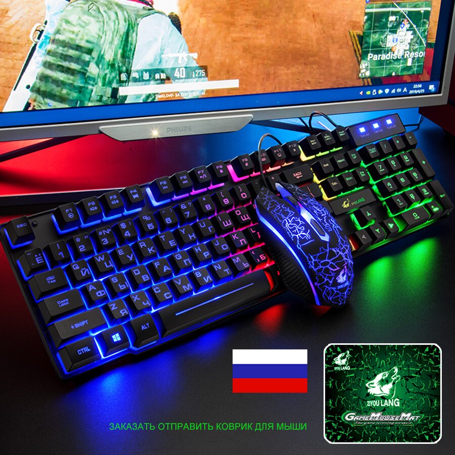 7 Color Gaming LED Backlit Keyboard Wired Russian ... – Grandado