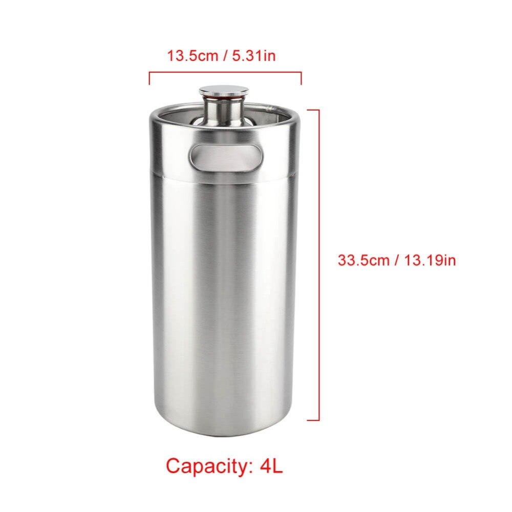 4L Stainless Steel Beer Barrel Mini Keg Newest Bee... – Grandado