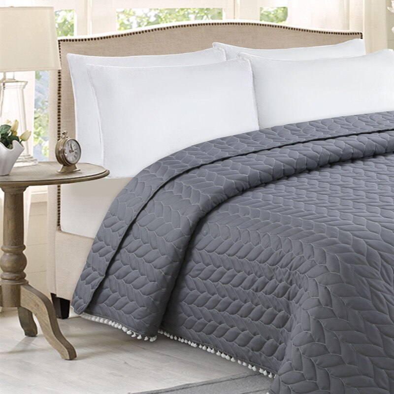 1PCS loverly POM-POM leaf cubrecama coverlet bedsp... – Grandado