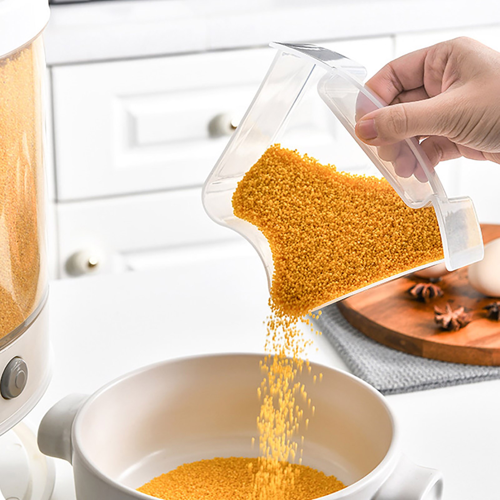 6 Grids Plastic Kitchen Rice Storage Box 10L Stora... – Grandado