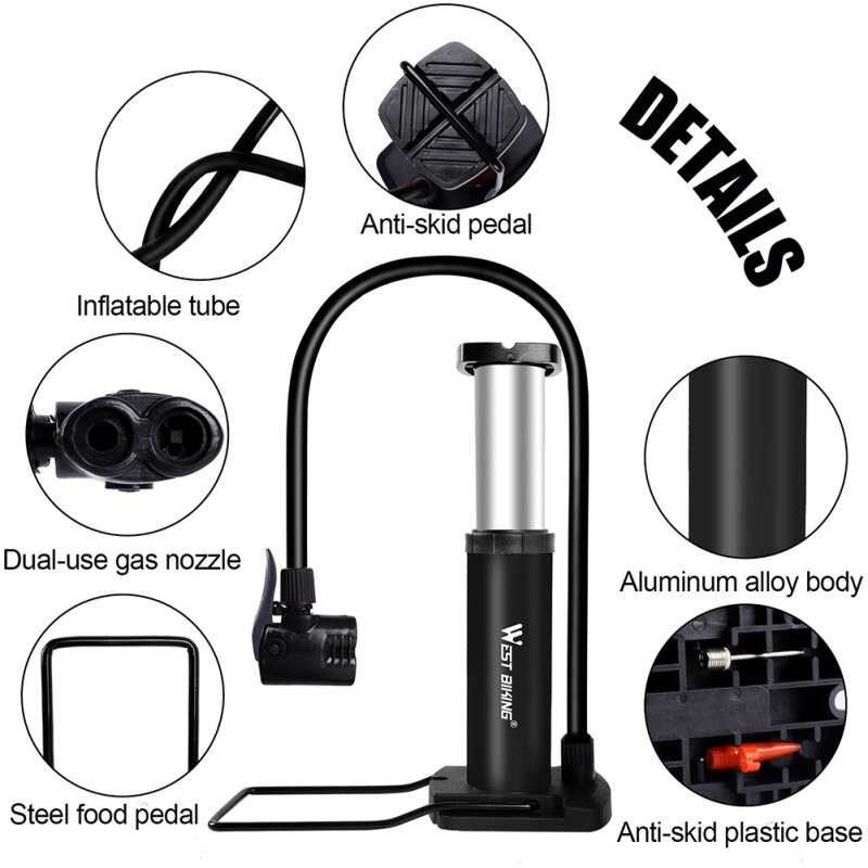 Bicycle Foot Pump MTB Road Bike Pump Portable Cycl... – Grandado