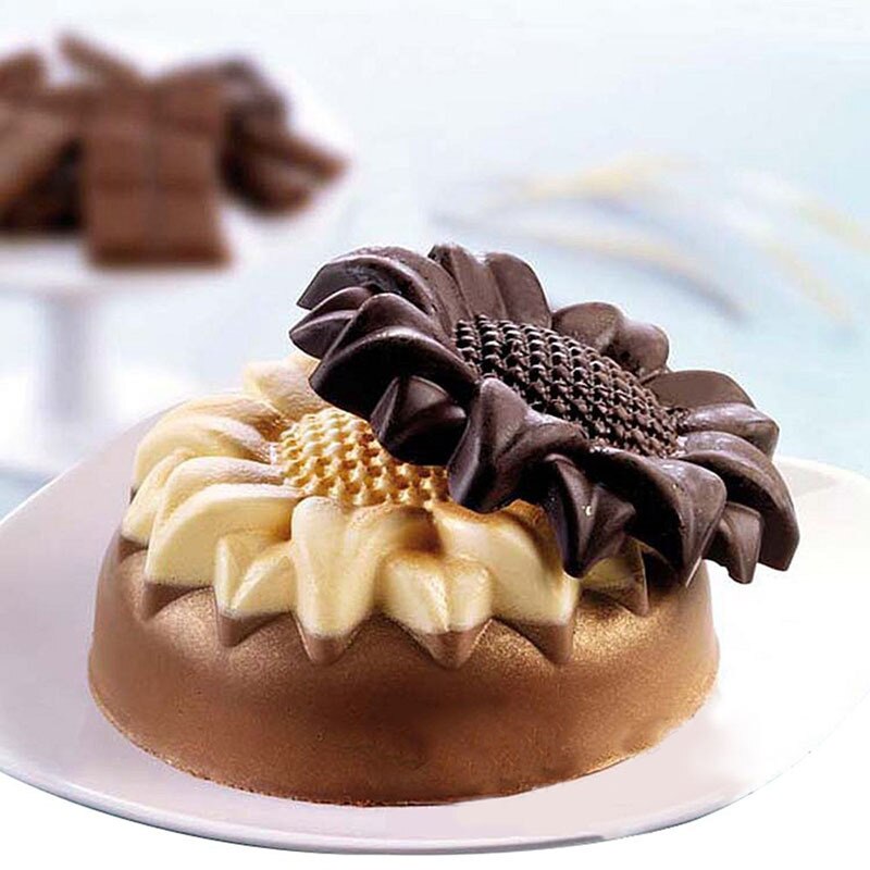 10 zoll Große Silikon Kuchen Form Sunflower Form S... – Vicedeal