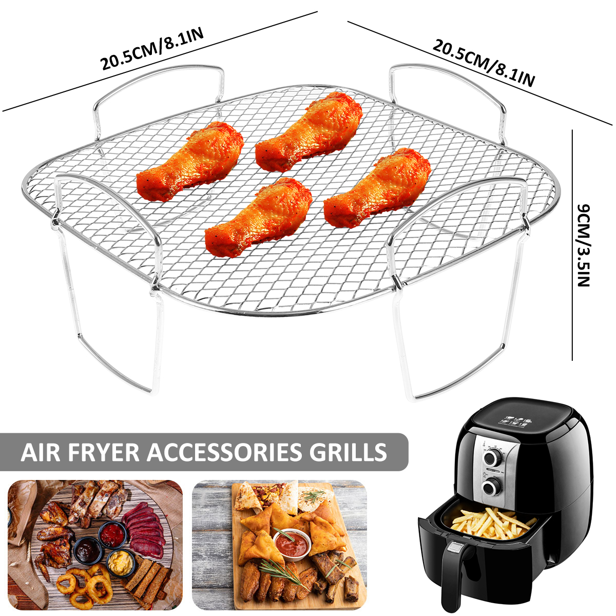 5-Layer Air Fryer Rack Stackable Dehydrator Racks ... – Grandado