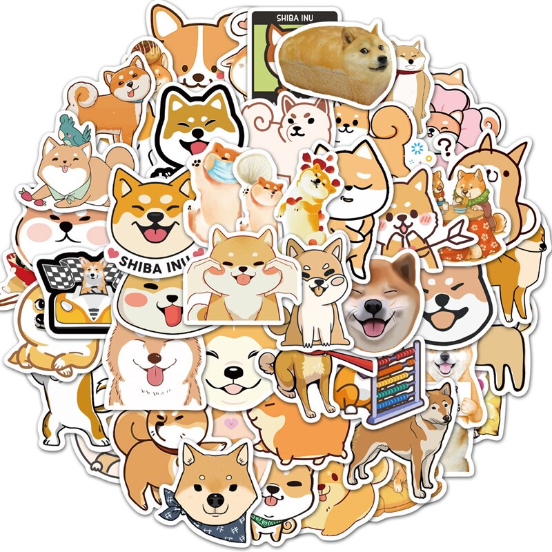 50 Stks/pak Leuke Cartoon Animal Shiba Inu Sticker... – Vicedeal