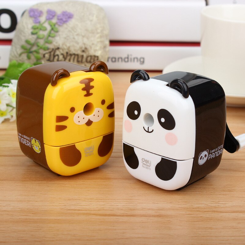 1 stücke 0673 Panda Tiger Hand Bleistift Spitzer – Grandado