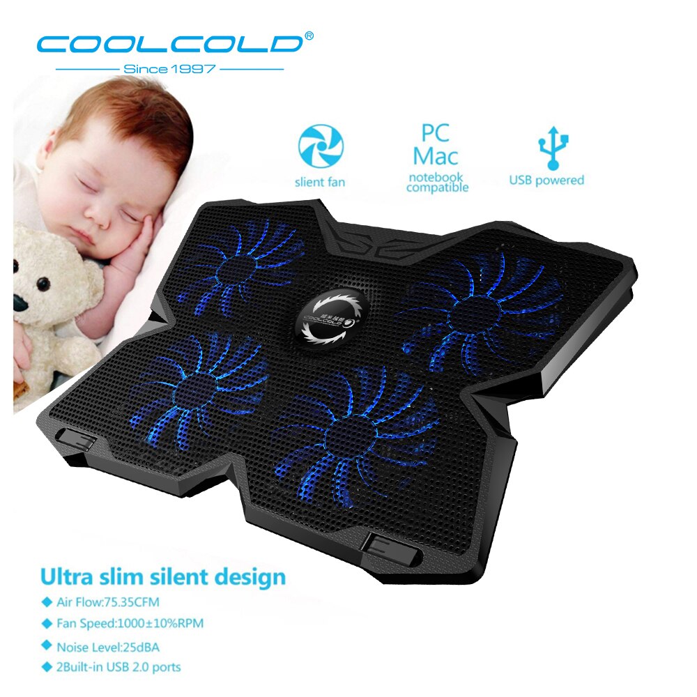 COOLCOLD Heavy Duty Laptop Cooling Pad Gaming Note... – Vicedeal