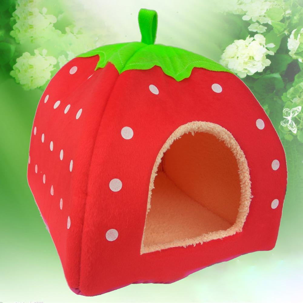 Foldable Soft Pet House Warm Kennel Strawberry Dog... – Vicedeal