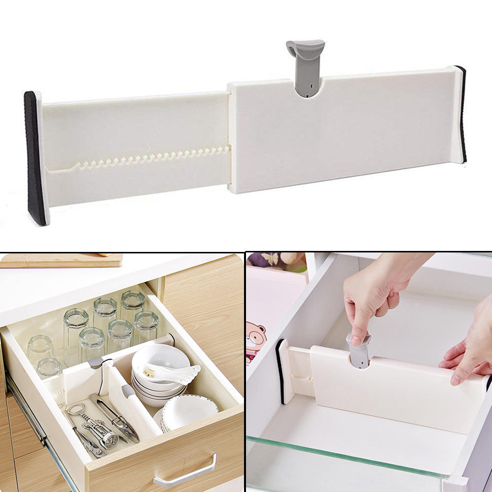 White Drawer Dividers Adjustable Spring Loaded Exp... – Grandado