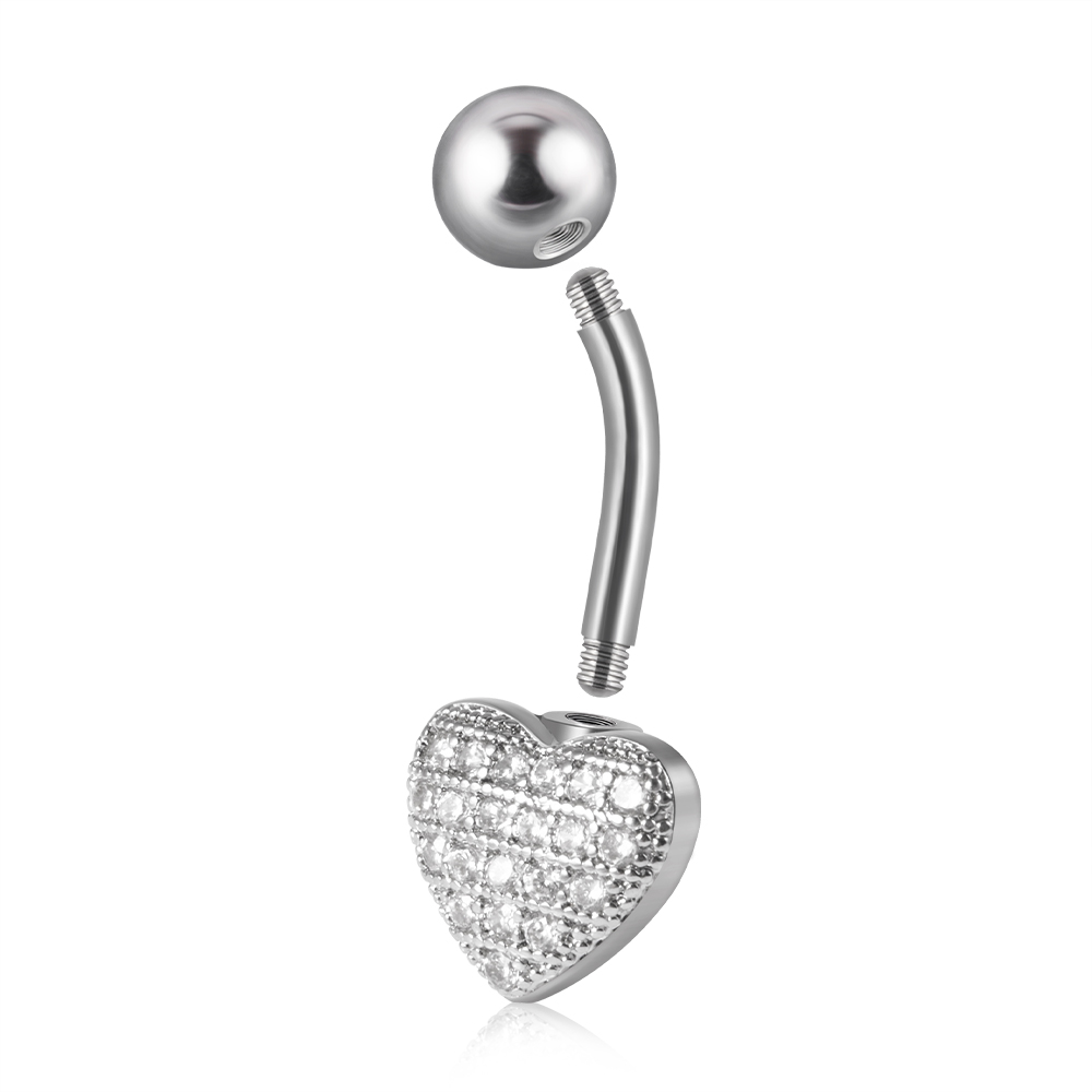 1Pc 14G Cz Hart Belly Button Rings 316L Chirurgisc... – Grandado