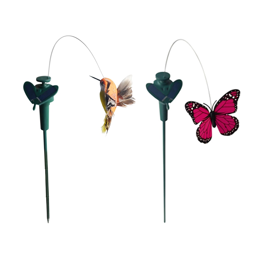 2x Solar Powered Fluttering Flying Dancing Butterf... – Grandado