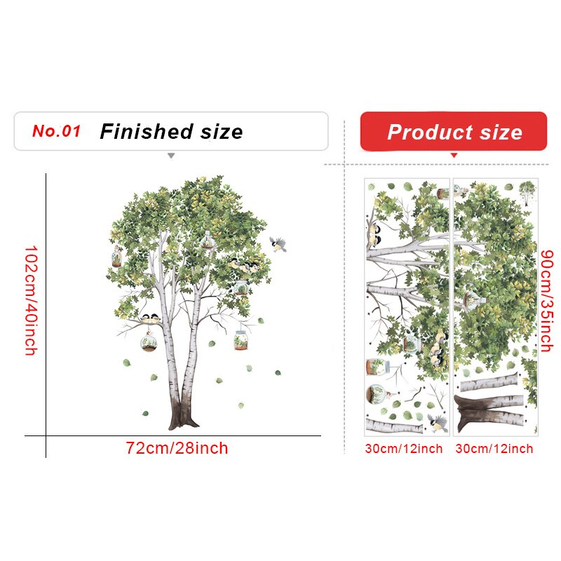 Large Birch Tree Wall Stickers for Living room Bed... – Grandado