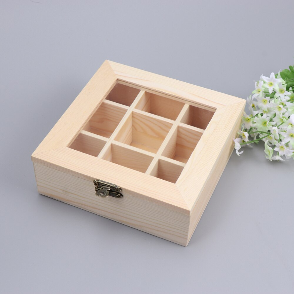 Coffee Storage Box Organizer Wooden Tea Box with 9... – Vicedeal