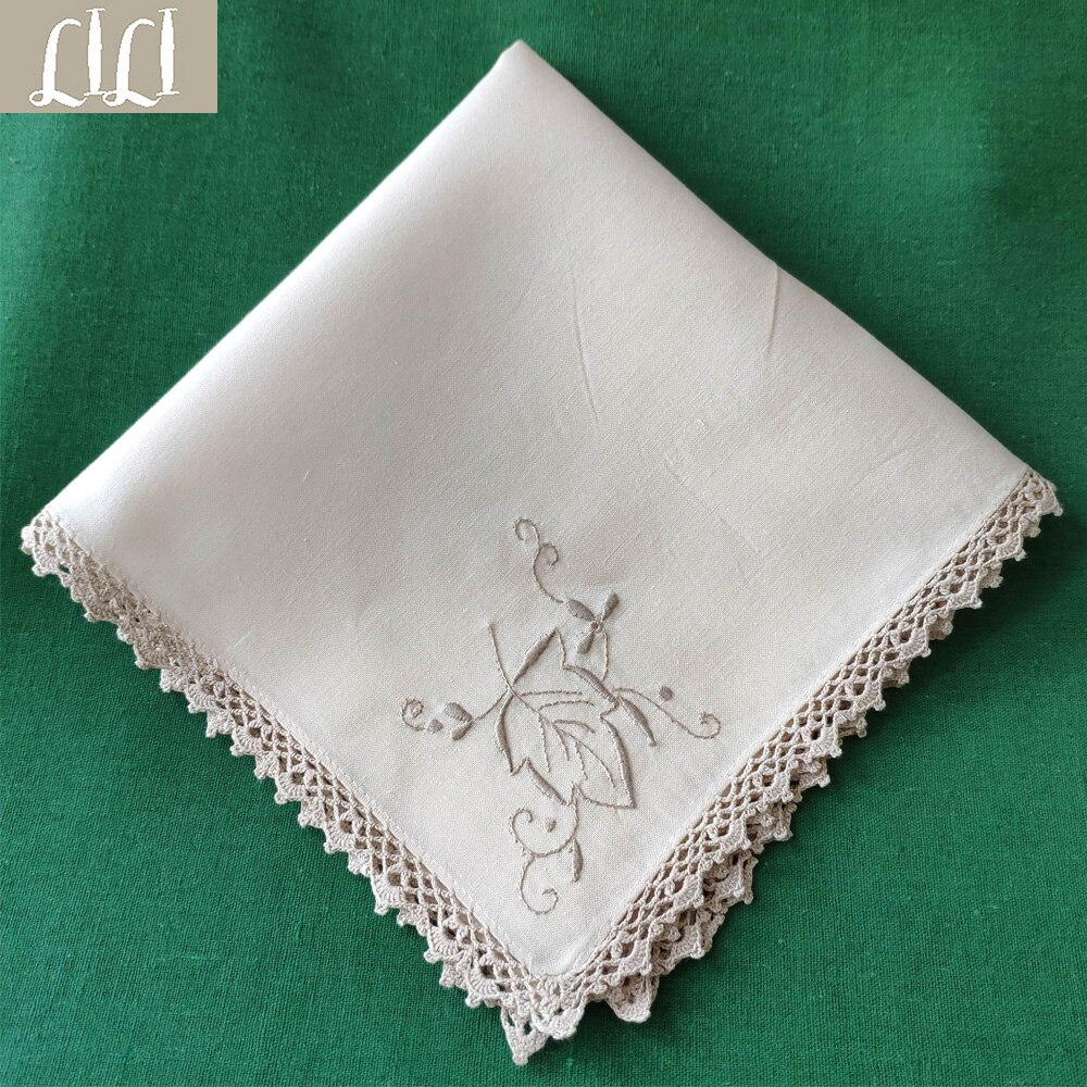 Cotton Hand Crochet Lace hand-embroidered Beige Na... – Grandado