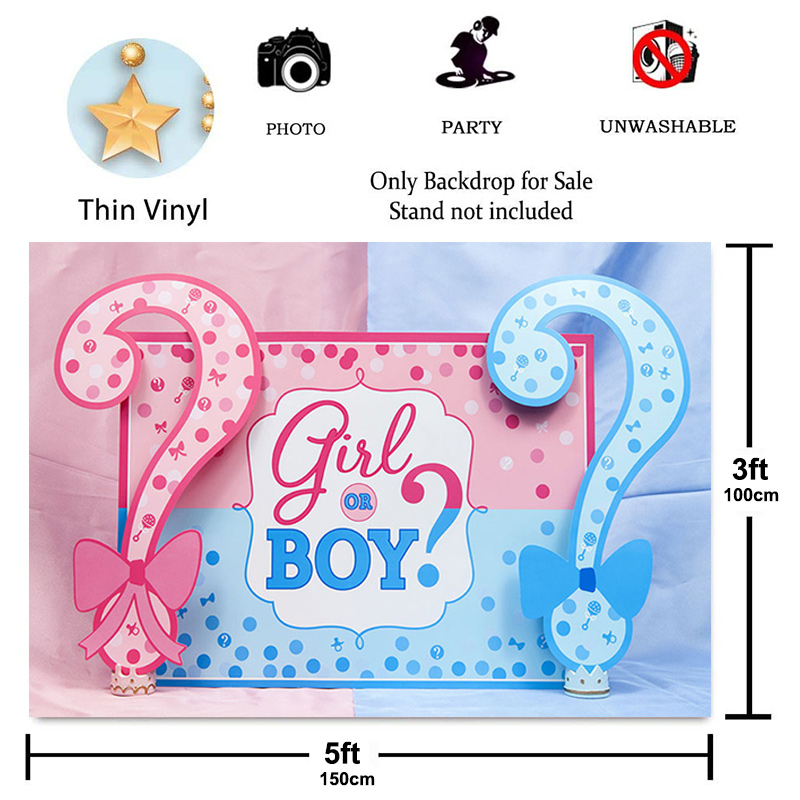 Boy or Girl Gender Reveal Backdrops cloth Pink Blu... – Grandado