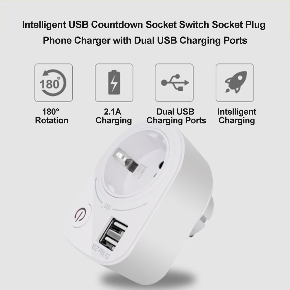 Intelligente USB Countdown Socket Schakelaar Socke... – Vicedeal
