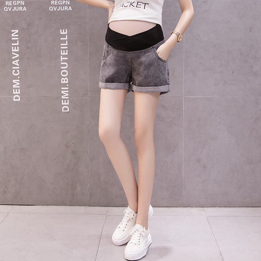Pregnant women denim shorts summer low-rise jeans ... – Vicedeal