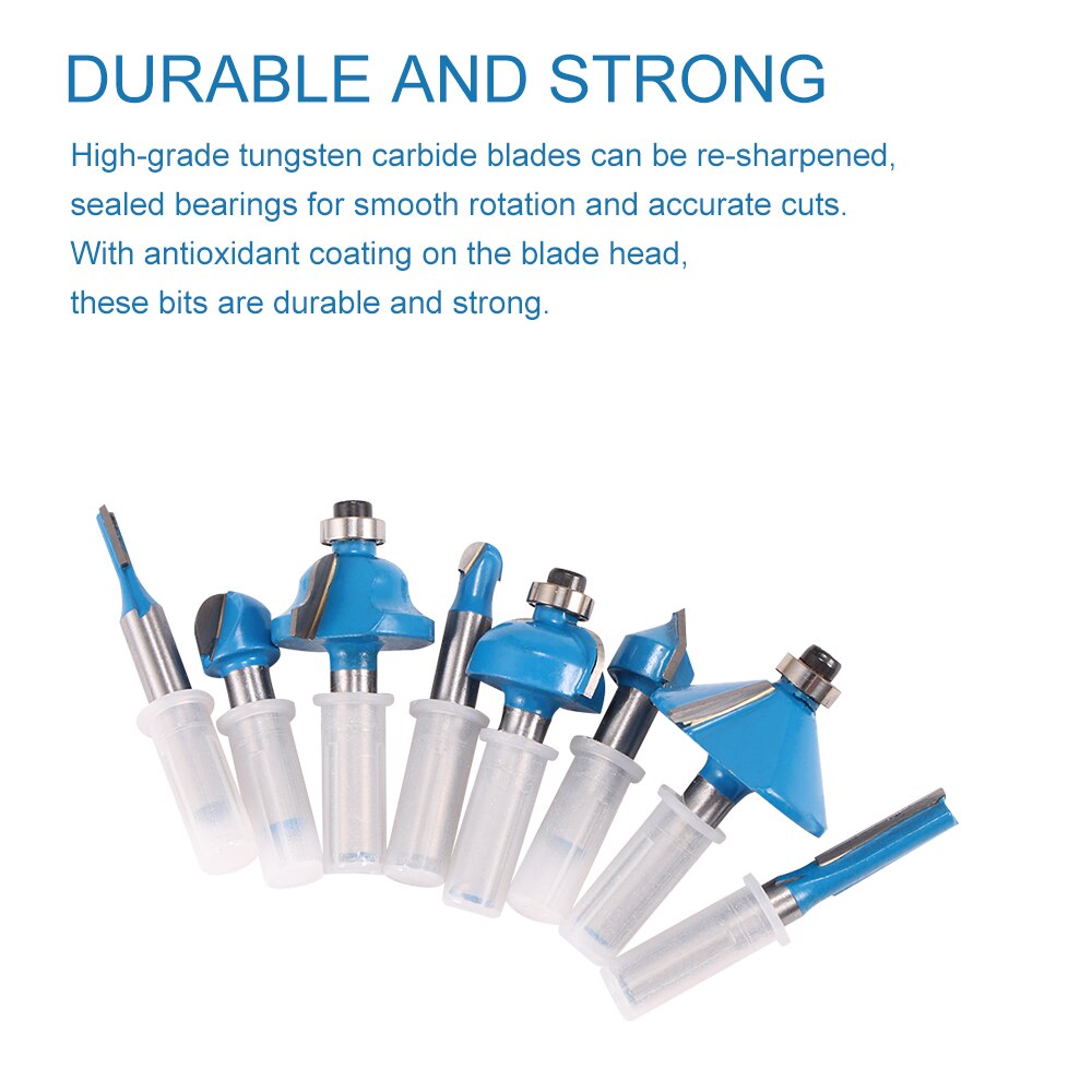 15Pcs Frees Router Bit Set 1/4 "Schacht Hout Cutte... – Grandado