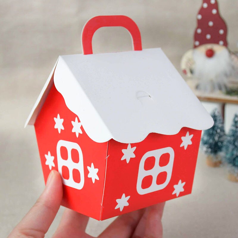 5/10pcs Red House Shape Candy Box DIY Wedding Chri... – Grandado