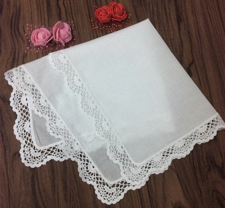 Set van 12 Mode vrouwen Zakdoek Wit Katoen Wedding... – Vicedeal