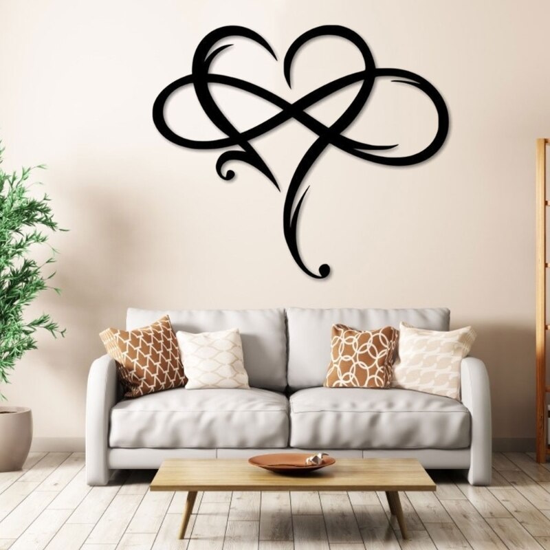 Wall Decoration,Metal Infinity Heart Sign Wall Pen... – Grandado