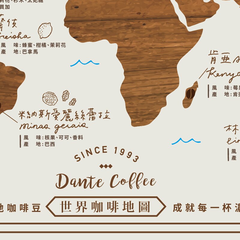 Coffee Origin World Map Poster Size Wall Decoratio... – Grandado