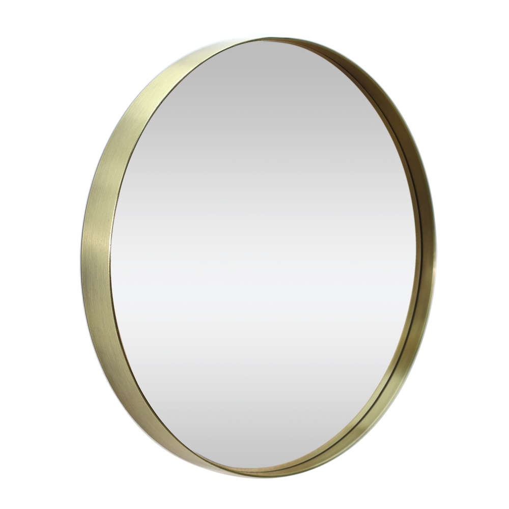Brushed Metal Gold Wall Mirror | Glass Panel Gold ... – Vicedeal