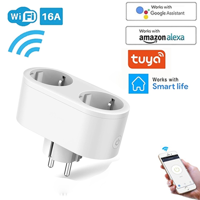 Double Socket Wifi Socket Smart Socket 2 In 1 Conn... – Grandado