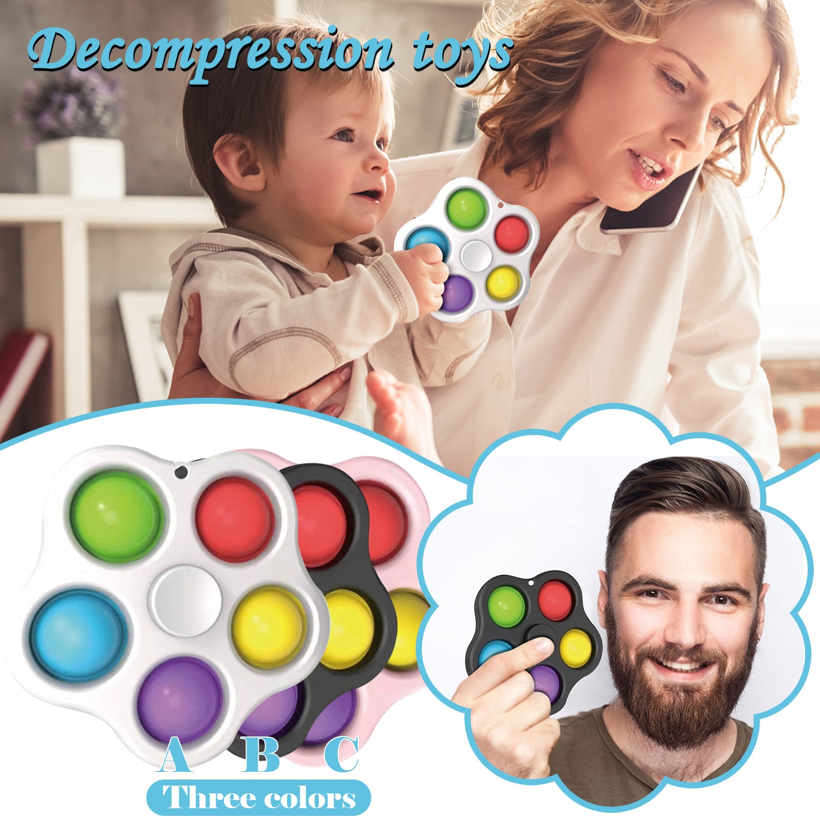 Anti Stress Fidget Toys Children Adult Dimple Toy ... – Vicedeal