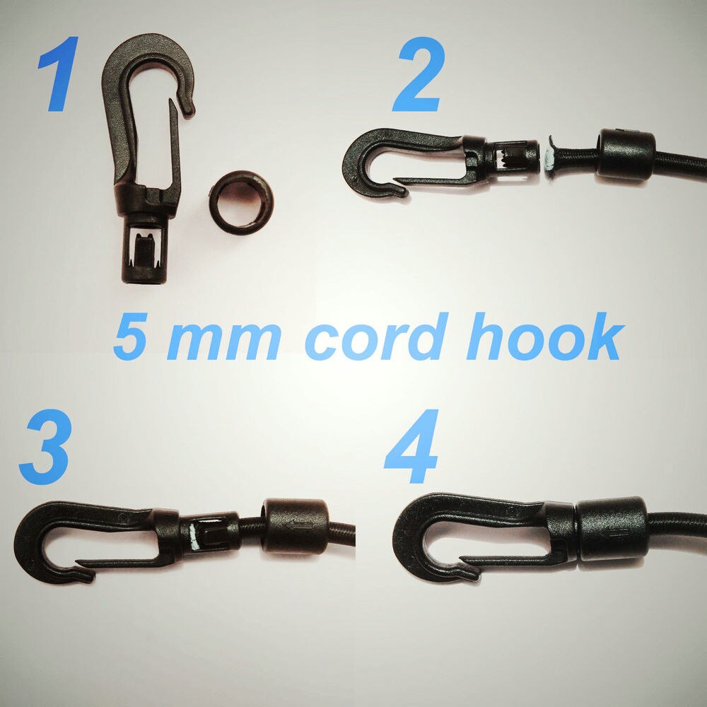 20Pcs 5mm Bungee Shock cord Quick Connect hooks ha... – Grandado