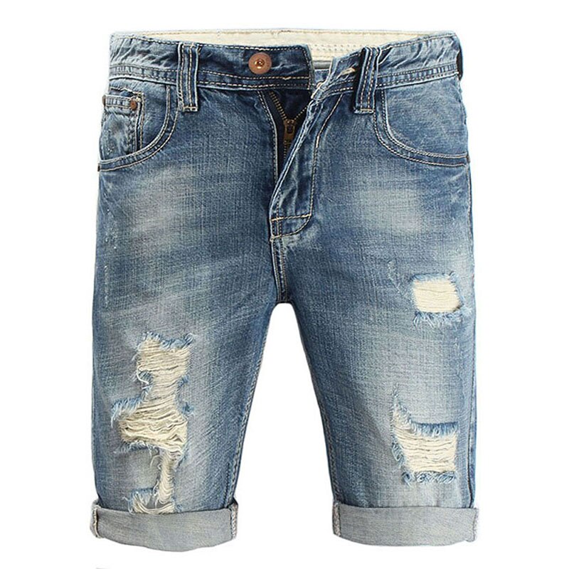 NIGRITY Brand Mens Ripped Denim Shorts Summer 100%... – Grandado