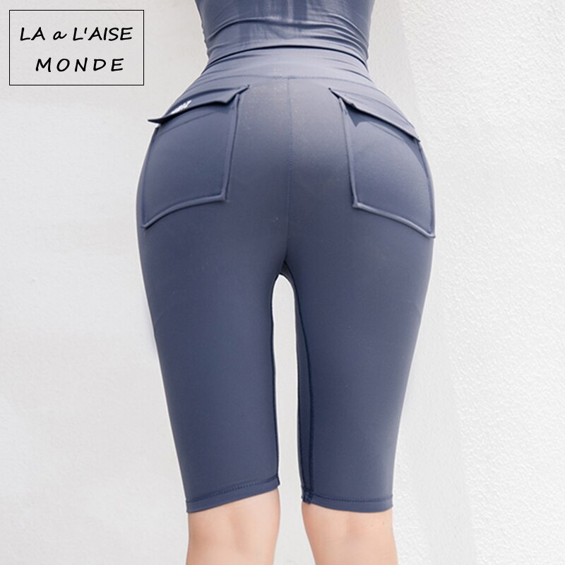 Gym Shorts Women Push Up Workout Shorts Solid Pock... – Grandado