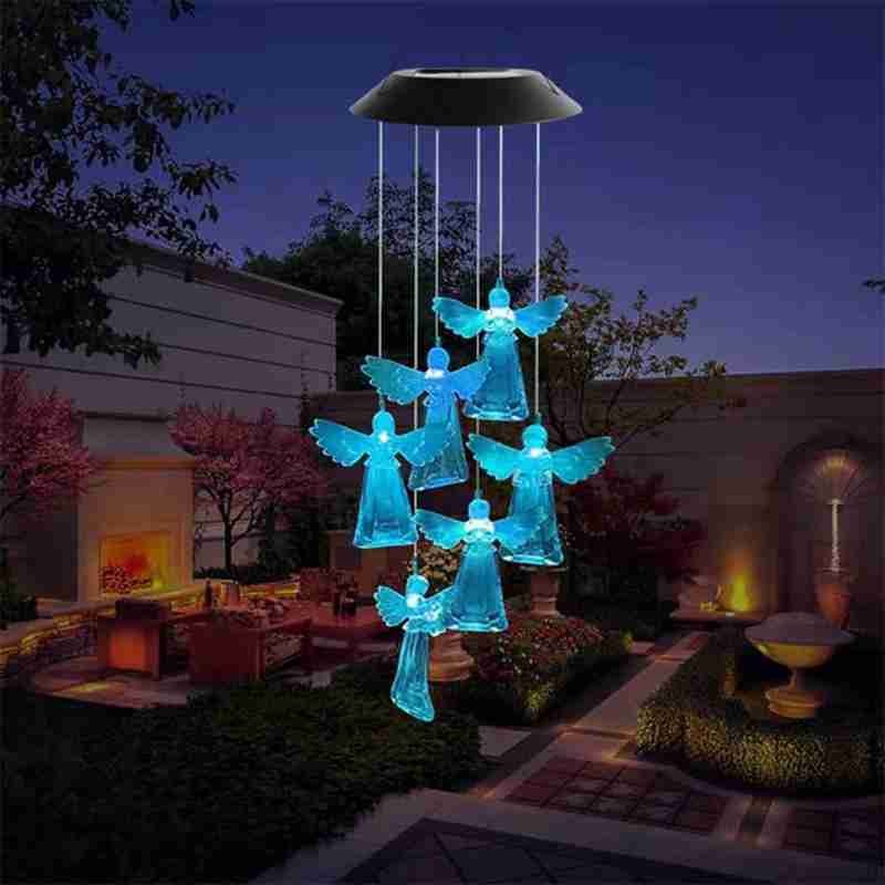 Led Solar Angel Wind Chime Light Sensor Outdoor Ga... – Grandado