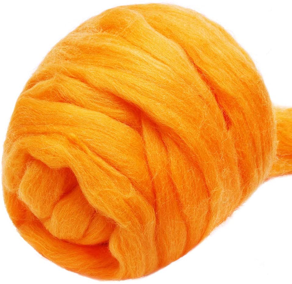 KAOBUY -Orange 3.53oz Wool Roving Yarn, Wool, Spin... – Grandado