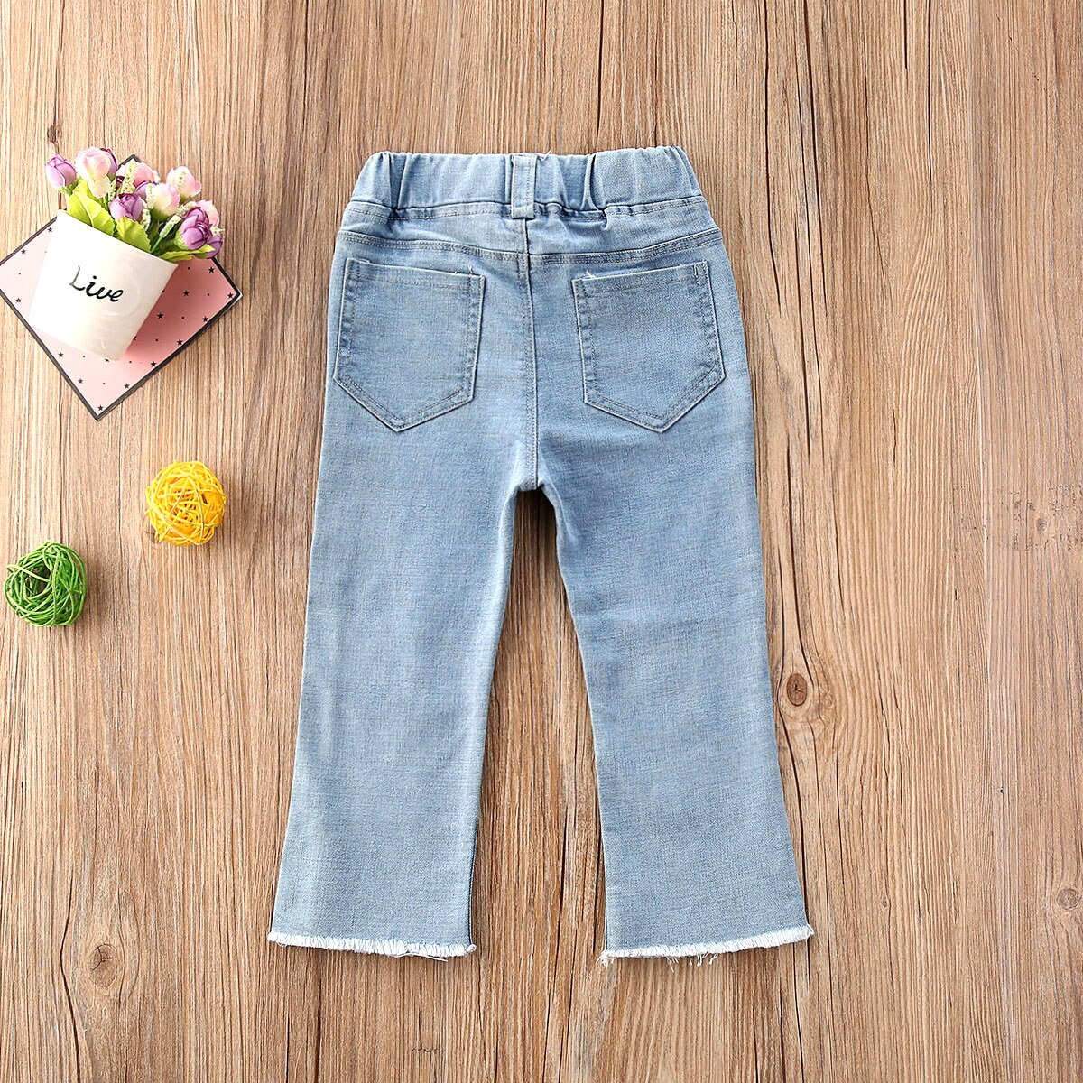 Toddler Kids Baby Girls Denim Pants Floral Print B... – Vicedeal