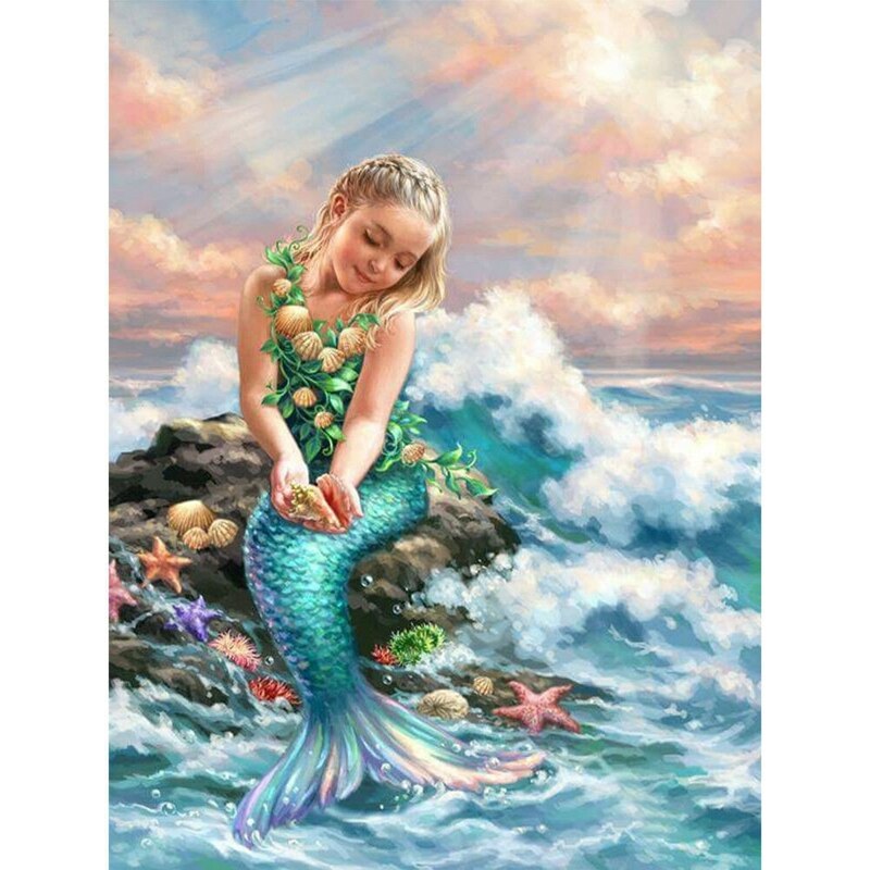 Miss Mermaid Diamond Painting Full Drill 5D Diy Rh... – Grandado