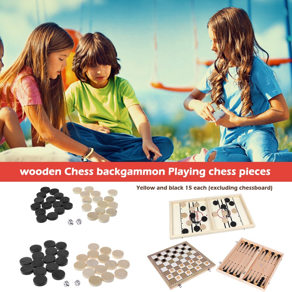 30Pcs Houten Dammen Dammen Backgammon Schaakstukke... – Vicedeal