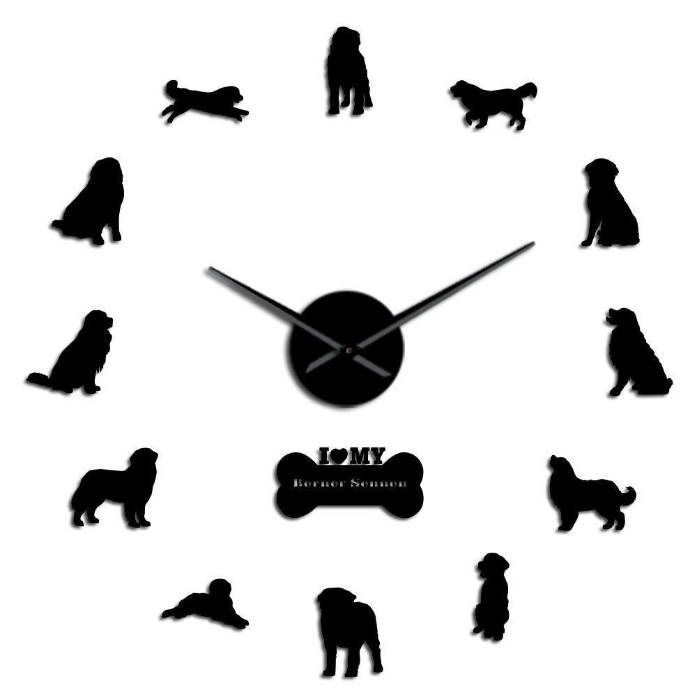 3d bernese montanha cão sem moldura mudo relógio d... – Grandado