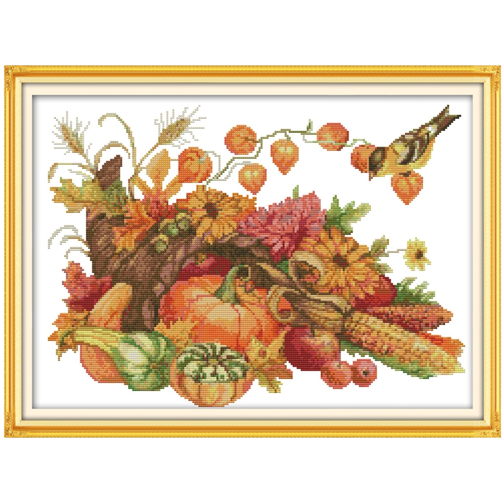 The harvest of autumn cross stitch kit aida 14ct 1... – Vicedeal