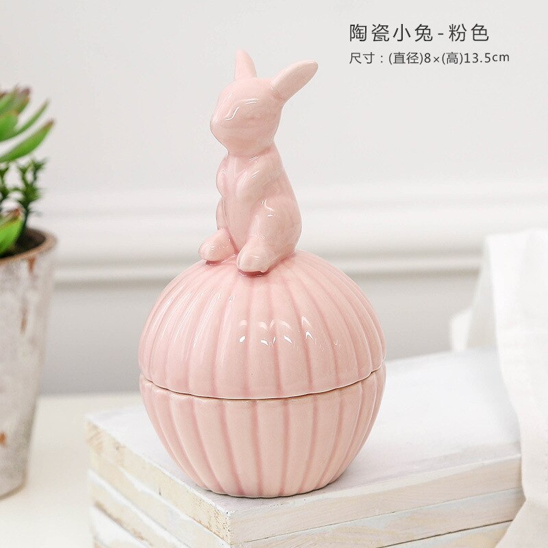 MINI Ceramic Animal Storage Jars Bear Rabbit Cover... – Grandado