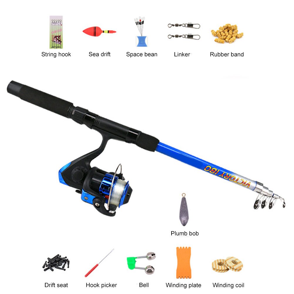 Fiskestang stang hjul hjul krog kit bærbart grej t... – Grandado