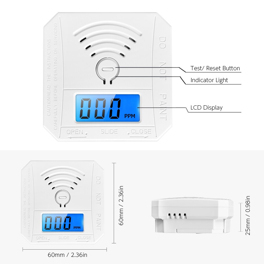 Carbon Monoxide Meter Warning Alarm Detector Mini ... – Grandado